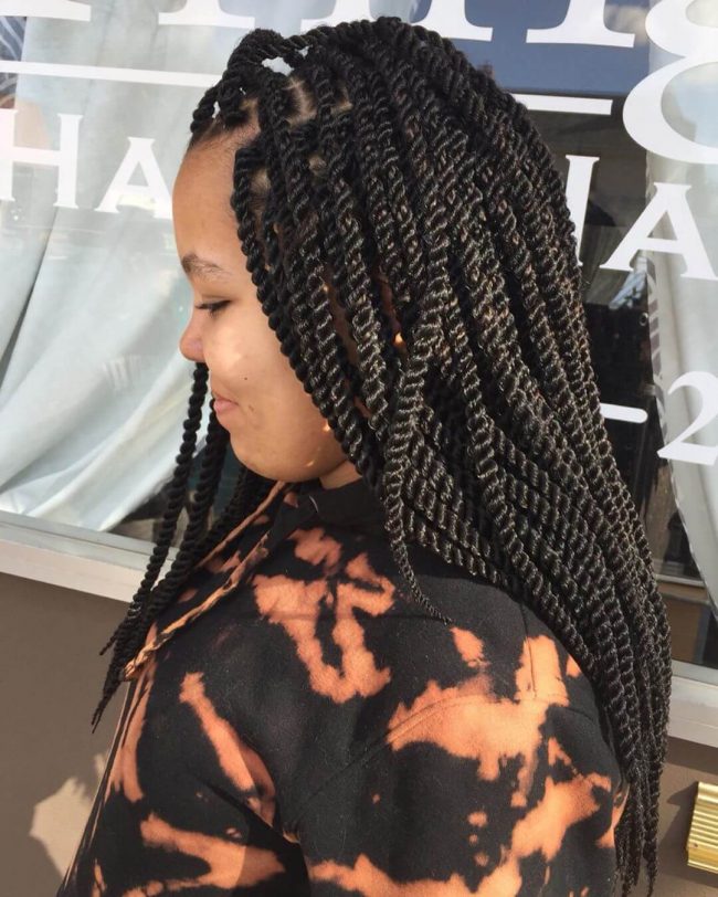 15+ Pretty Twist Braids Hairstyles for African With Black Hair