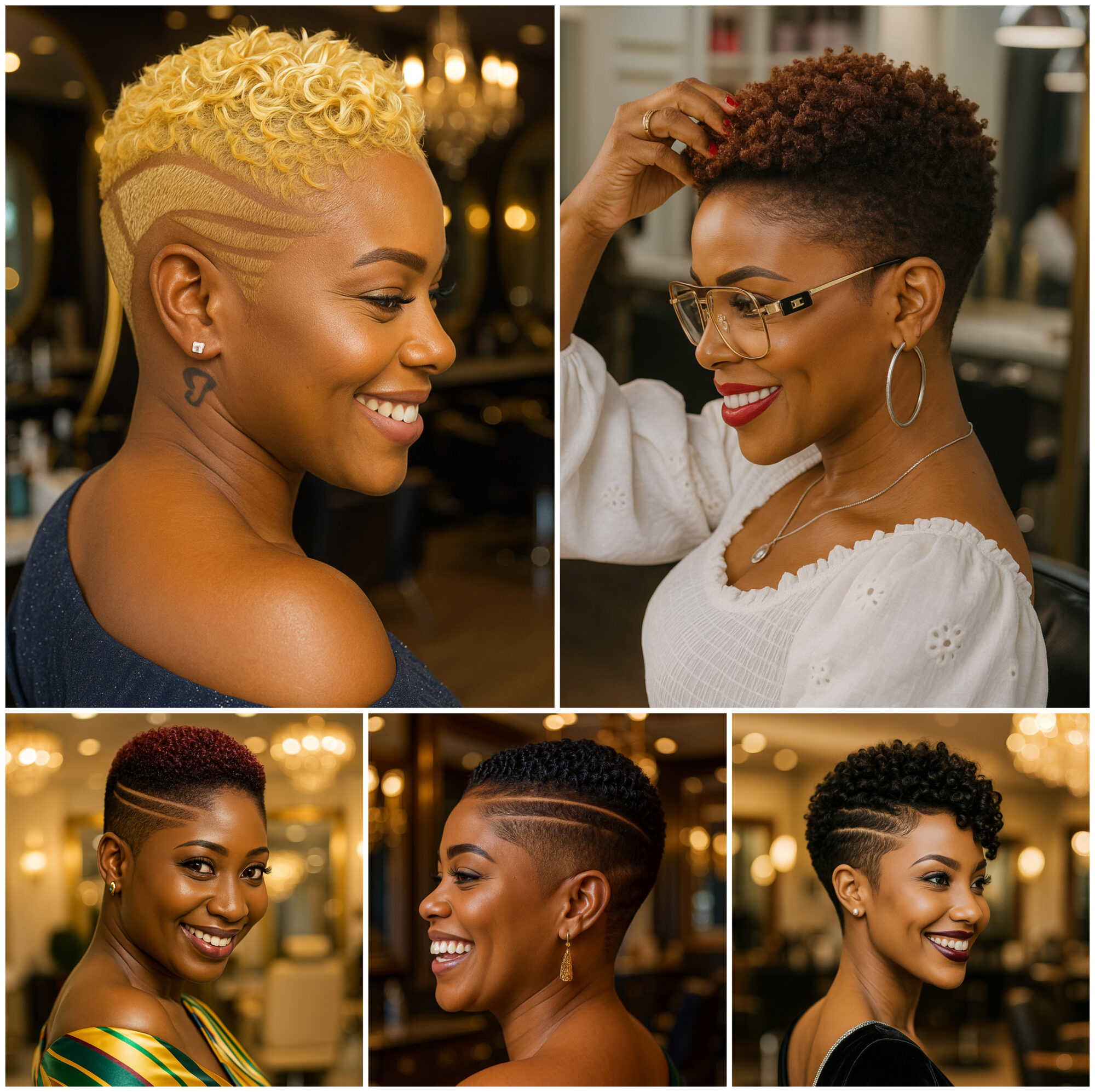 Short Afro Cuts with Confident Style