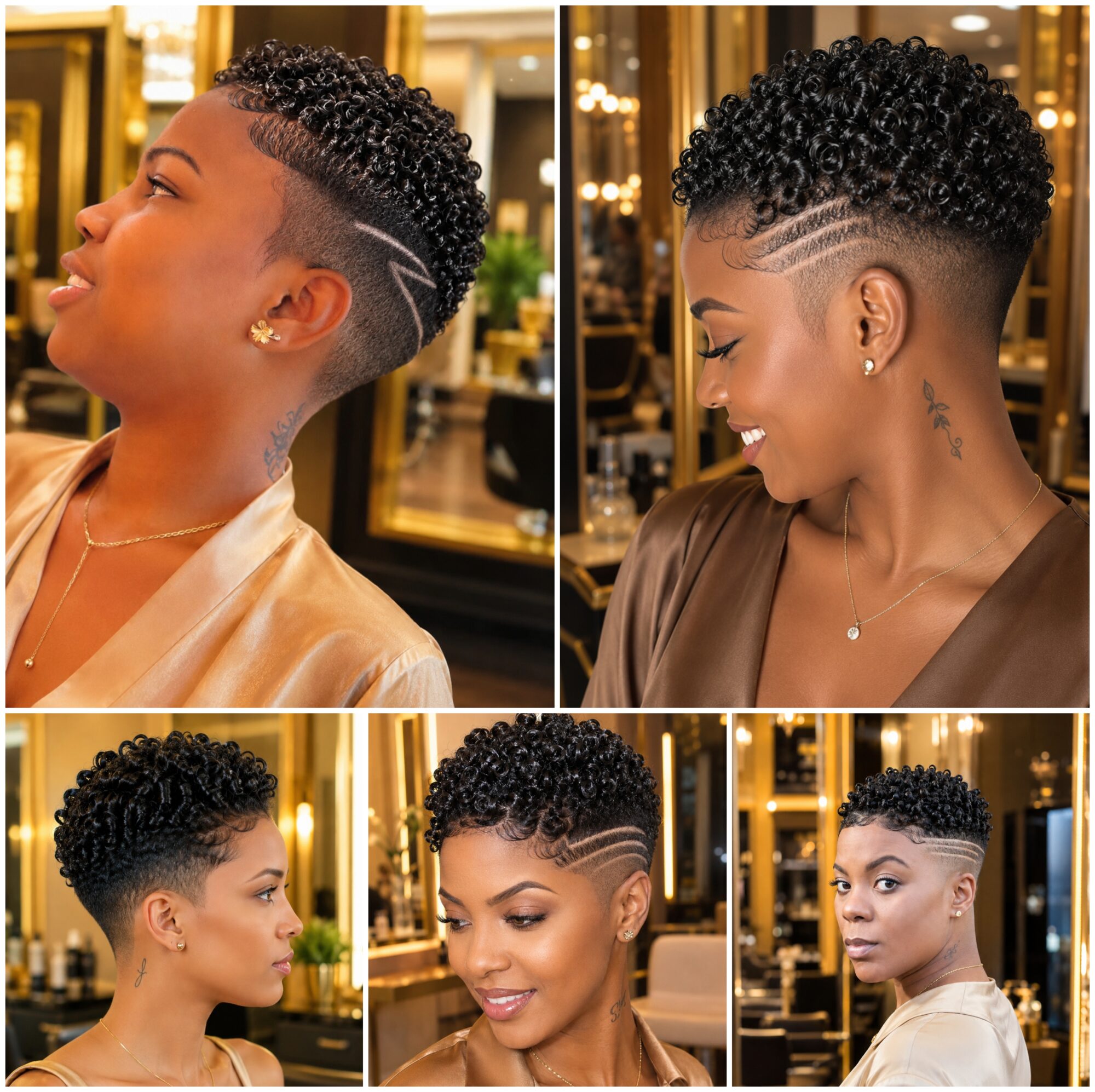 Short Afro Styles With Pretty Side Detail